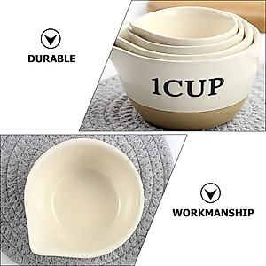 jojofuny Coffee Creamer 4Pcs Ceramic Measuring Bowls Set Stoneware Measuring Cups Porcelain Ramekins Baster Bowls Small Dipping Sauce Bowls Condiments Server Dishes Coffee Creamers