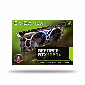 EVGA GeForce GTX 1080 Ti SC2 Gaming, 11GB GDDR5X, iCX Technology - 9 Thermal Sensors & RGB LED G/P/M, Asynch Fan, Optimized Airflow Design Graphics Card 11G-P4-6593-KR