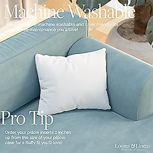 Throw Pillow Insert 18x18 Set of 4 pc. Square Sham Stuffer Insert for Decorative Pillow Covers by Looms & Linens - Made in USA