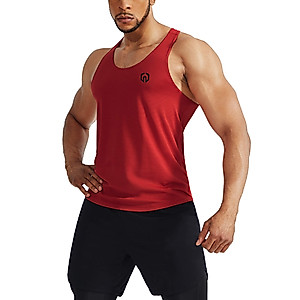 NELEUS Men's Workout Running Tank Top Sleeveless Gym Athletic Shirts Pack of 3,5080,Blue/Red/Yellow,S