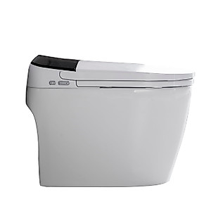 WinZo Elongated Smart Toilet With Bidet Built In, Auto Flush/Foot Sensor,Heated Seat, Warm Water & Dry Air,Self Cleaning Powerful Flush 1.28 GPF For Modern Bathroom