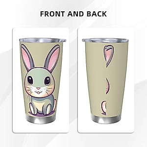 WXZYFP Car cup (single silver rim), can use a straw or drink directly, easy to use.Cute little bunny