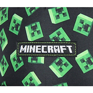 Minecraft Floating Creeper Head Design Flat Bill Youth Snapback OSFM Hat Black