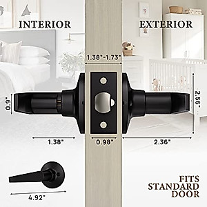 VICMEON 8 Pack Classic Keyless Door Lever Set, Passage Lever Door Handle, Passage Door Lever for Hallway and Closet, Reversible for Right and Left Side, Matte Black
