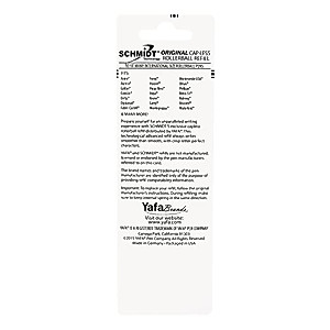 SCHMIDT 888 Ceramic Rollerball Plastic Tube Refill Medium Point 0.7mm, Black, 2 Pack Blister (SC58111)