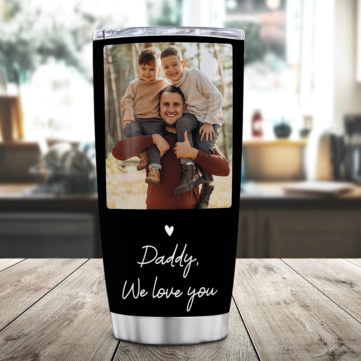 wowcugi Personalized Tumbler For Dad 20oz 30oz Love You Daddy Photo Picture Stainless Steel Insulated Tumblers Coffee Travel Mug Dad Gifts For Birthday Fathers Day Father Gift From Daughter Son