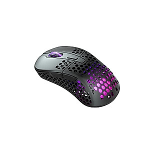 XTRFY M4 Wireless, Wireless Ultra-Light Gaming Mouse, Optimised for E-Sports, 2.4 GHz, RF RGB Lighting, Adaptable Ergonomic Right-Handed Mouse, Rechargeable, Black