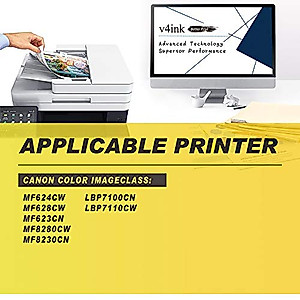 v4ink 4PK Remanufactured 131H Toner Cartridge Replacement for Canon 131 131H 116 CRG116 CRG131H Toner Set for Canon Color MF624Cw MF628Cw MF623Cn MF8280Cw MF8230Cn MF8030Cn MF8040Cn MF8050Cn MF8080Cw