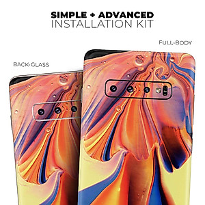 DesignSkinz Liquid Abstract Paint V48 Protective Vinyl Decal Wrap Skin Cover Compatible with The Samsung Galaxy S20 (Screen Trim & Back Glass Skin)
