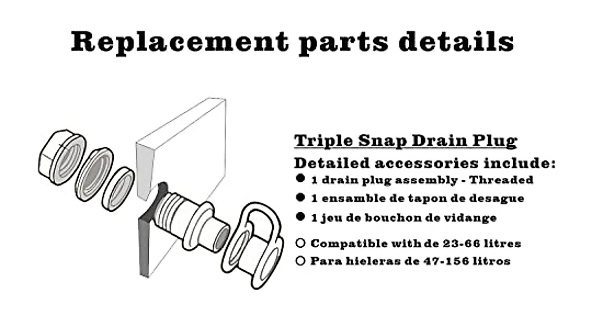 Cooler Replacement Triple Snap Plug for Igloo Coolers