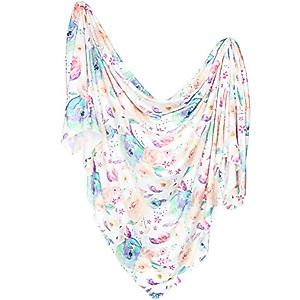Copper Pearl Large Premium Knit Baby Swaddle Receiving Blanket Floral Bloom