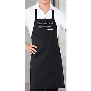 Christian Kitchen Aprons The Lord Is Good, Black, One Size Fits Most