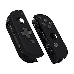 eXtremeRate Soft Touch Black Joycon Handheld Controller Housing (D-Pad Version) with Full Set Buttons, DIY Replacement Shell Case for Nintendo Switch & Switch Oled Joy-Con – Console Shell NOT Included