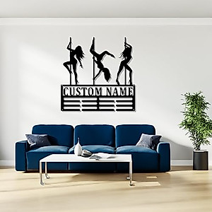 Custom Pole Dancing Medal Holder Light, Personalized Pole Dancer Name Medal Hanger, Pole Dancing Medal Display Awards Sign, Pole Dancer