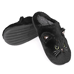 Rungion Cute Cat Sheep House Slippers for Women Men Fluffy Plush Slippers Cozy Soft Memory Foam Indoor Shoes Non-slip Winter