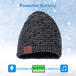 Coucur Bluetooth 5.0 Beanie Hat for Men Women, Winter Knitted Beanie with Bluetooth Speaker, Wireless Beanie Bluetooth Headset, Musical Hat Bluetooth Headphones, Built-in Mic, Gifts for Family Friends