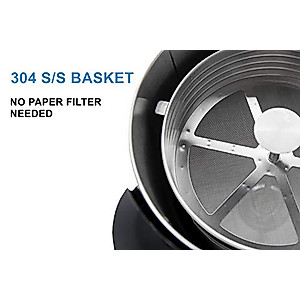 SYBO 2022 UPGRADE SR-CP-50B Commercial Grade Stainless Steel Percolate Coffee Maker Hot Water Urn for Catering, 50-Cup 8 L, Metallic