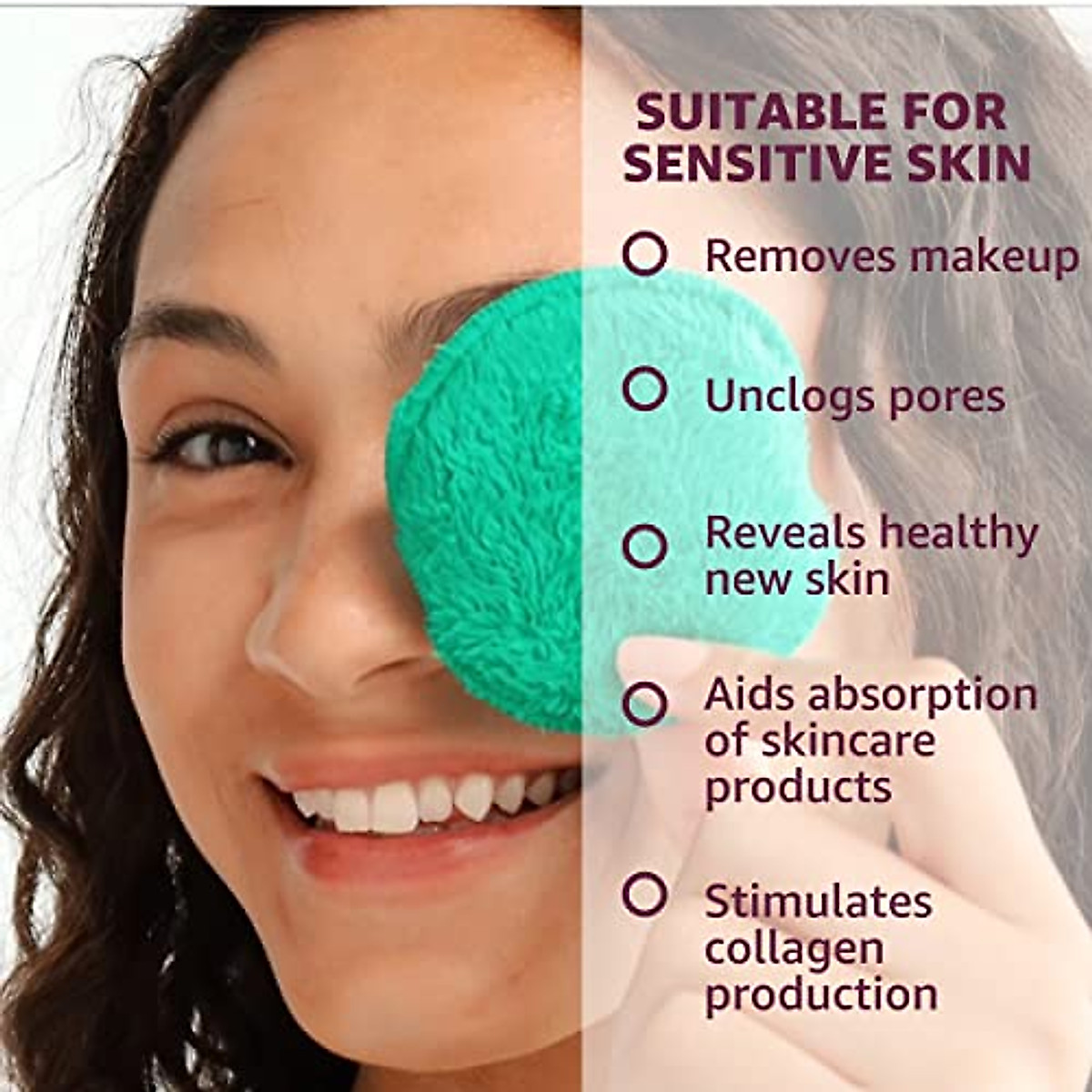 CleanLogic Bath & Body Exfoliating Dual-Texture Facial Pads, Face Sponges for Cleansing & Softening Sensitive Skin, MakeUp Remover Pads, Assorted Colors, 9 Count Value Pack