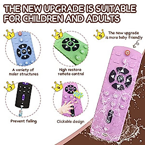 FATEORT New Upgrade Key Presses 2-Pack Silicone Baby Teething Toys for Babies 3 Months+, Pressable Remote Control Shape Teething Toys Boys Girls Baby Chew Toys, Relief Baby Teething Gum