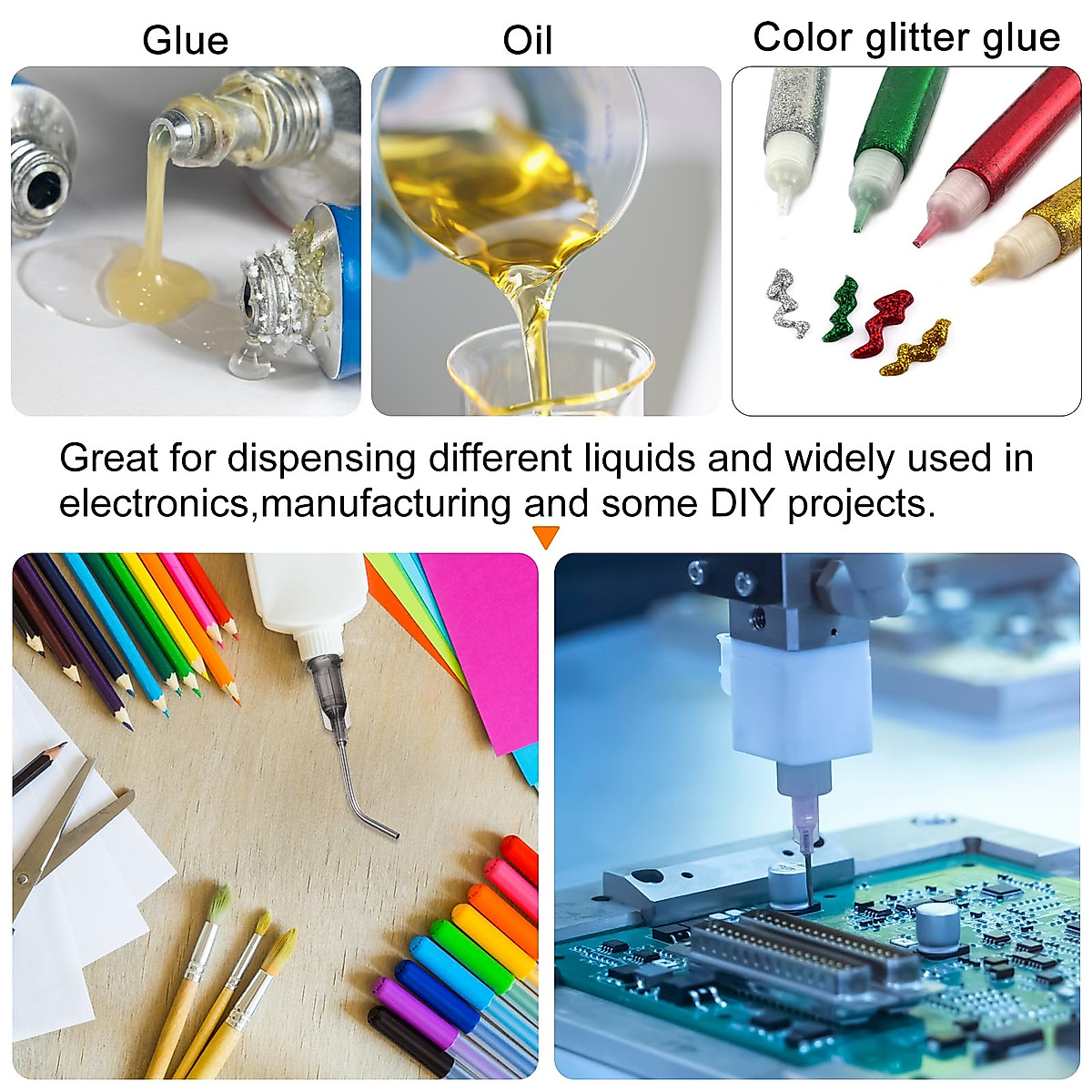 HARFINGTON 24pcs Blunt Tip Dispensing Needle 18 Gauge 1 Inch Screw Interface Bent Flow Design Bent Dispensing Tips with Luer Lock for Adhesive Glue Dispensing, Green