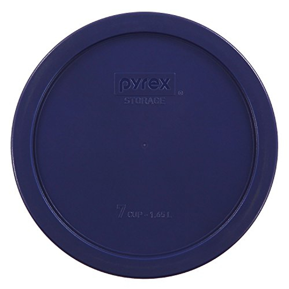 Pyrex Storage Plus 7-Cup Round Glass Food Storage Dish, Blue Cover, Pack of 2