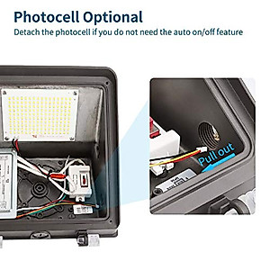 Xbuyee (2 Pack) 80W LED Wall Pack with Dusk-to-Dawn Photocell, Security Outdoor Wall Lights Wall Mounted LED Light Fixture, 120LM/W 5000K 100-277V IP65 Power Tunable (40W/60W/80W)