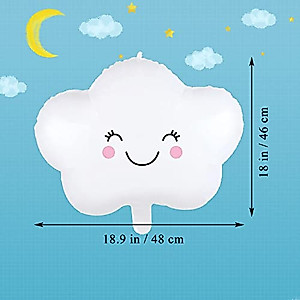 12pcs White Cloud Balloons 18 Inch Mylar Foil Cloud Balloons for Baby Shower Birthday Wedding Party Supplies