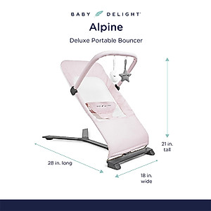 Baby Delight Alpine Deluxe Portable Bouncer | Infant | 0 – 6 Months | Peony Pink