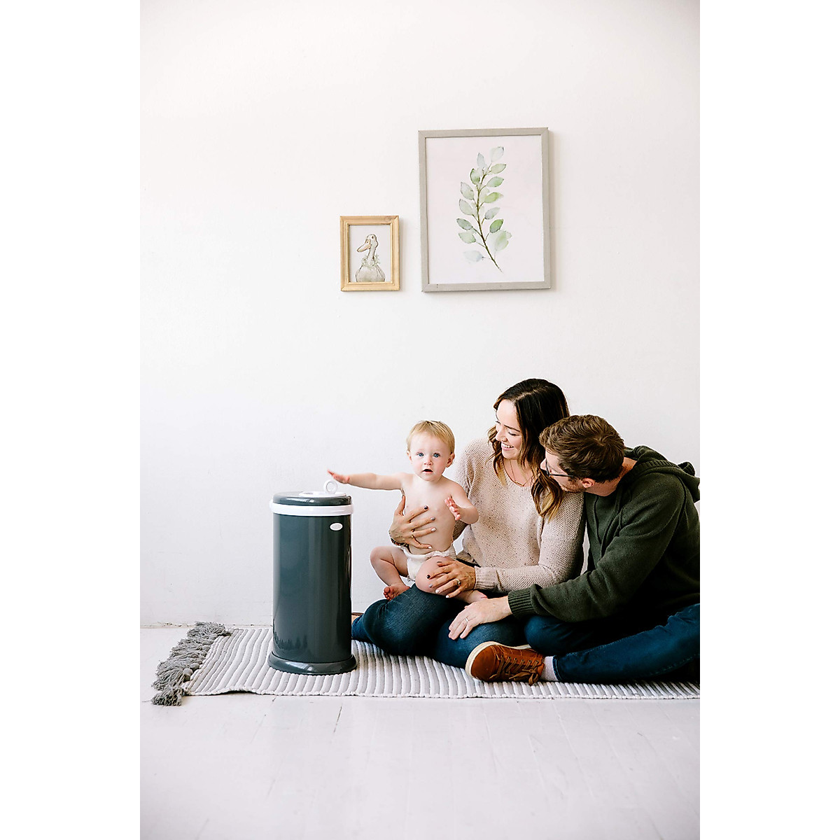 Ubbi Steel Diaper Pail, Odor Locking, No Special Bag Required, Award-Winning, Registry Must-Have, Slate