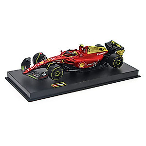 JODIYAAH Bburago 1/43 2022 F1-75 75th Anniversary Giallo Modena #16 Charles Leclerc F1-75#55 Carlos Sainz Alloy Luxury Vehicle Diecast Cars Model Toy Collection Gift (F1-75#55 Hardcover)