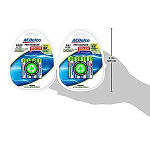 Powermax ACDelco Rechargeable Batteries, 4 Double AA and 4 Triple AAA, Insta-Use Battery Pack, Precharged