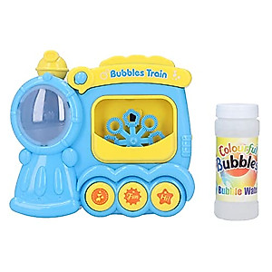 Automatic Bubble Blower Battery Operated Bubble Machine Bubble Maker Bubble Machine Electric Bubble Maker 8 Holes Automatic Bubble Blower Bubble Machine with Light Music for Indoor (Blue)