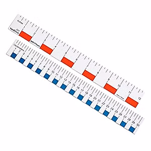hand2mind 12 inch Flexible Safe-T Plastic Beginner Rulers, Set of 12