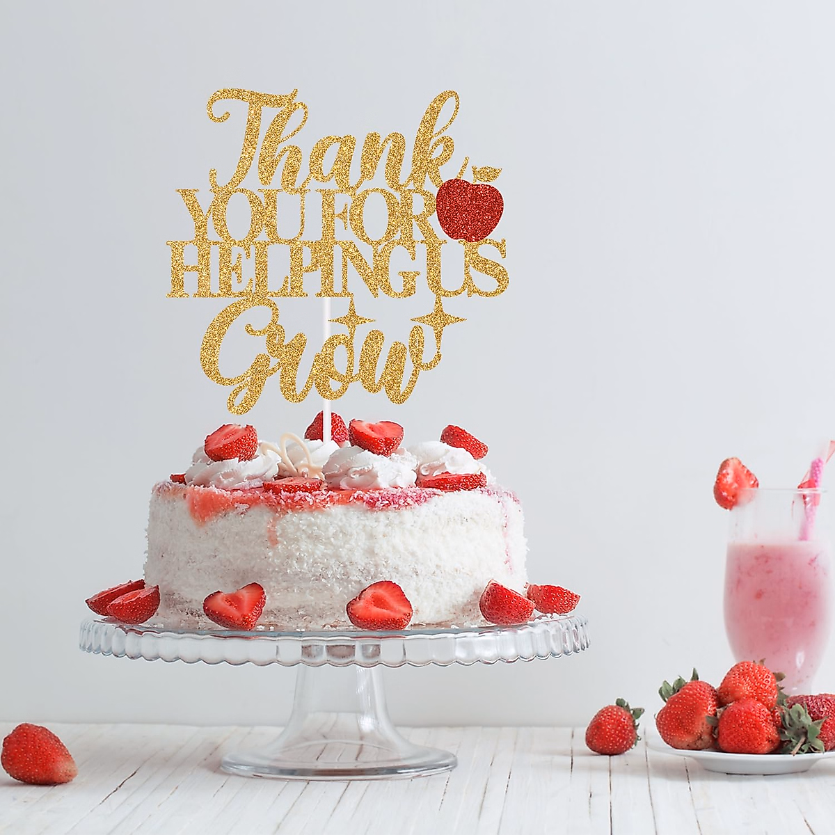 Jenrtvis Thank You for Helping Us Grow Cake Topper, Teacher Appreciate Cake Decor, Thankful Teacher, Class of 2024 Grad Party Decorations