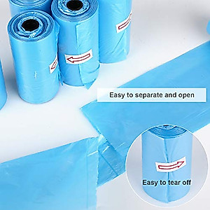 Depets Dog Poop Bag, Extra Thick Doggie Poop Bags with Poop Bag Holder and Leash Clip, Leak-Proof Dog Waste Bags, 11.8 × 8.7 IN Poop Bags for Dogs Cats, Blue, 160 Count