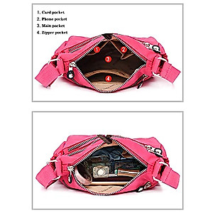 MINTEGRA Shoulder Bag for Women Waterproof Crossbody Purses Lightweight Nylon Work Travel Purse Messenger Bag