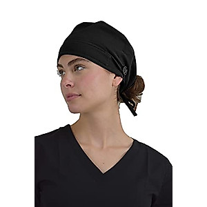 3-Pack Medical Nursing Working Scrub Cap GT Performance Women/Men One Size-Black/Black/Black-ONE Size