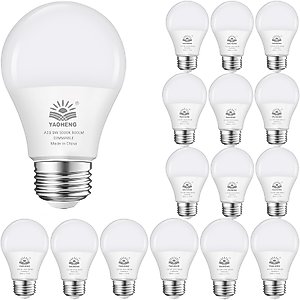 YAOHENG A19 LED Light Bulb, 9W(60W Equivalent) LED Bulbs, E26 Standard Base, 5000K Daylight, 800 Lumens, Dimmable 9W Bright White Light Bulbs for Home Office (16-Pack)