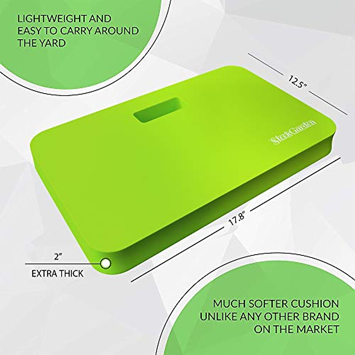 Sleek Garden Premium Thick Kneeling Pads Bath Floor Kneeler for Baby, Knee Pad Cushion for Pool | Thickest, Most Comfortable Foam Mat Kneeler for Yoga & Exercise,Waterproof (12.5"x17.8"x2, Green)