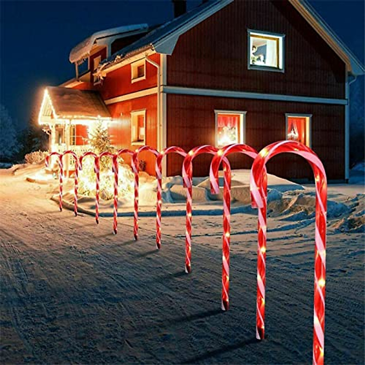 Christmas Candy Cane Lights,5pcs USB Christmas Candy Cane Lights， Outdoor Warm Led Home Garden Pathway Yard Lawn Lights， New Year Christmas Decor