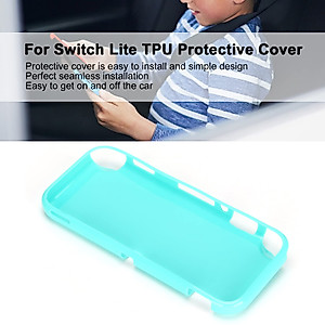 Shanrya Game Console, Portable Comfortable Anti Fingerprint TPU Sleeve Half Packed Precise Cutou for Switch Lite(Turquoise)