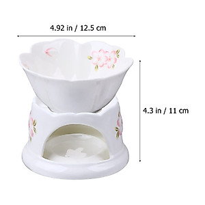 Hemoton Household Chocolate Fondue 1 Set Chocolate Melting Pot Ice Cream Ceramics Gadgets White Chocolate Melting Stove