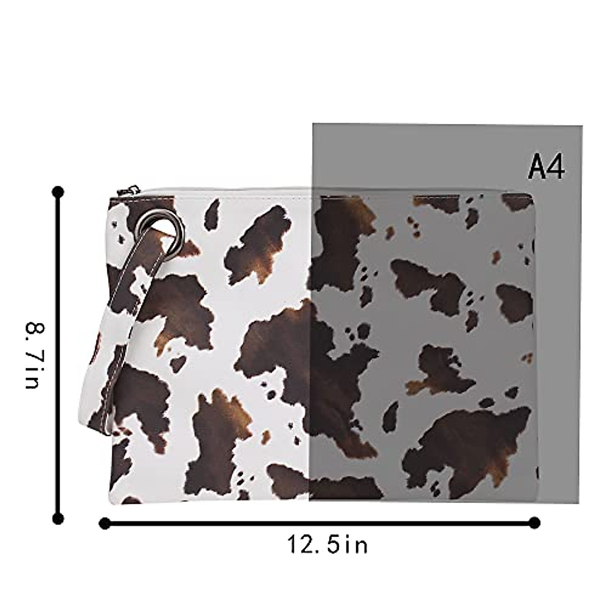 Mily Oversized Clutch Bag Purse Envelop Clutch Chain Tote Shoulder Bag Handbag Foldover Pouch (6217+Cow)