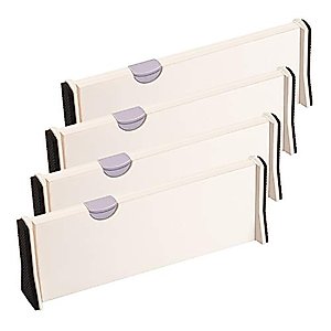 TREE.NB Drawer Dividers Organizer Closet Storage Drawer Organizers Adjustable Separators 4" High Expandable from 11-17" for Kitchen, Bedroom (4 Packs)