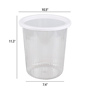 AnnkkyUS 4 Pack 2.5 Gallon Clear Trash Can, Round Plastic Wastebasket