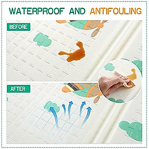 Foldable Baby Play Mat, 78"x71"x0.6", Portable Baby Floor Mat, Extra Thick Anti-Slip XPE Crawling Mat, Reversible Baby Play Mat Foam
