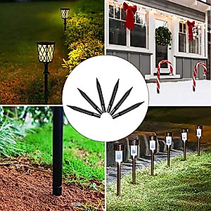 Solar Light Stakes Path Light Replacement Plastic Stakes Ground Solar Torch Light Spikes for Garden Lamps Small Size(12PCS)