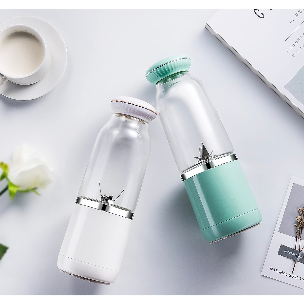 KP'S Variety 2022 ABS proof USB Portable-Personal Blender for Shakes, Smoothies, Protein Shake, any fruit Juice on the Go with High Speed Crushing Ice with 6 blades.