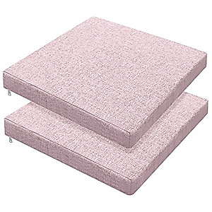 Outdoor Chair Cushions 18x18Inch, Outdoor Seat Cushions for Patio Furniture with Machine Washable Non-Slip Cover, Soft Square Corner Chair Pads for Outdoor, Indoor, Office, Dining Room, Garden Pink