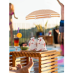 40 Pcs Hawaiian Drawstring Favor Bags- 2 Styles Natural Burlap Pouches Drawstring Gift Treat Bags for Birthday Wedding Summer Beach Luau Tropical Party Favors(Pineapple+ Flamingo, 20pcs Each Style)